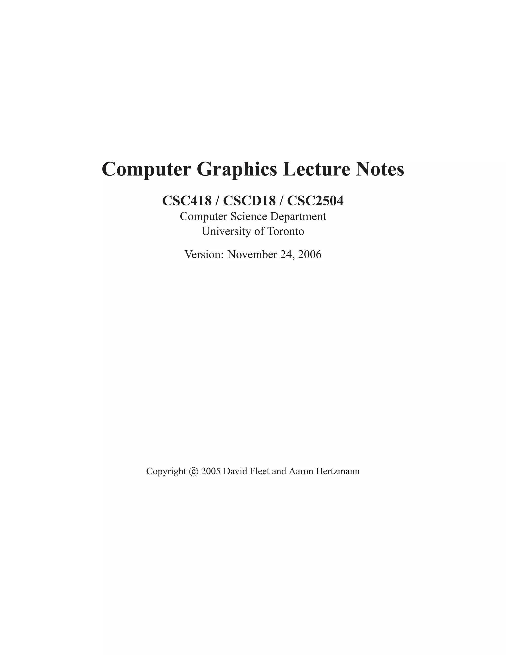 Computer graphics notes | PDF