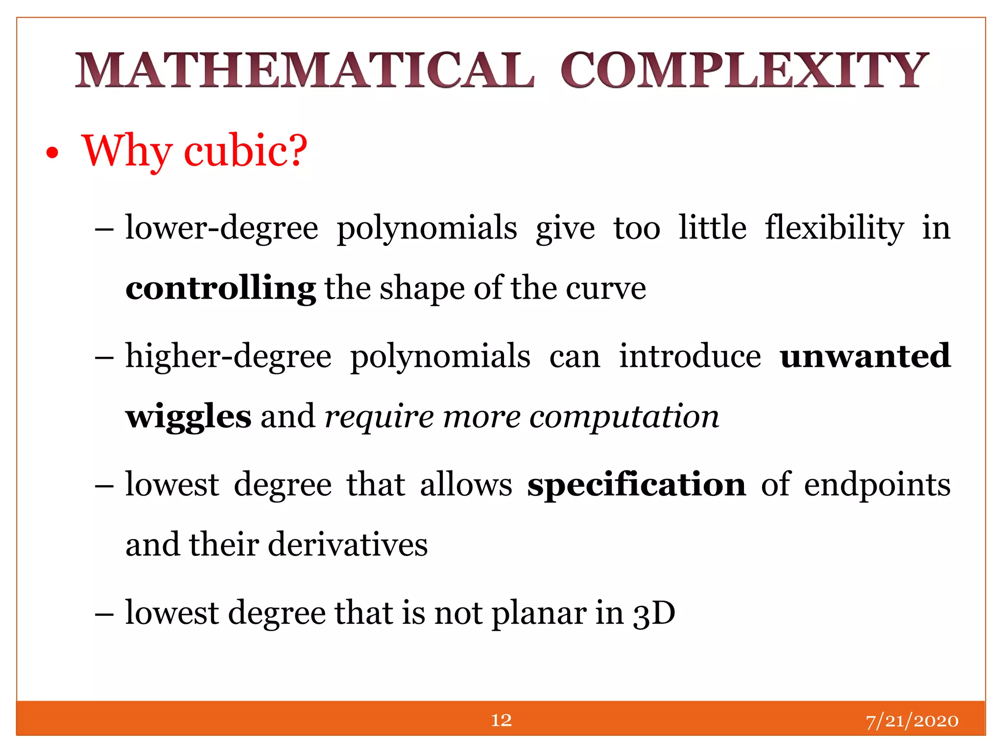 Computer Graphics Parametric Cubic Curves Pptx