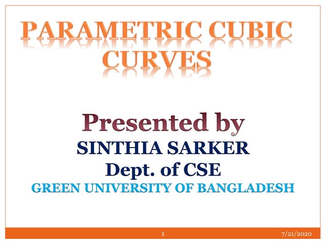 Computer Graphicsparametric Cubic Curves Ppt