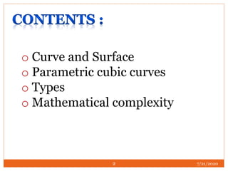 Computer graphics(parametric cubic curves) | PPTX