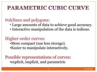 Computer graphics(parametric cubic curves) | PPTX