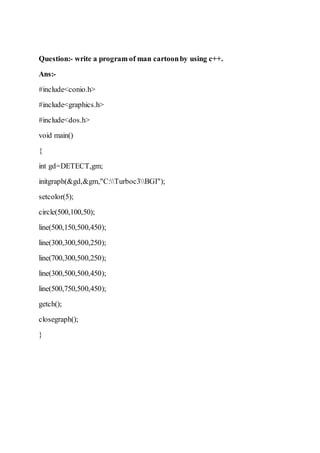 Computer graphics programs in c++ | DOCX