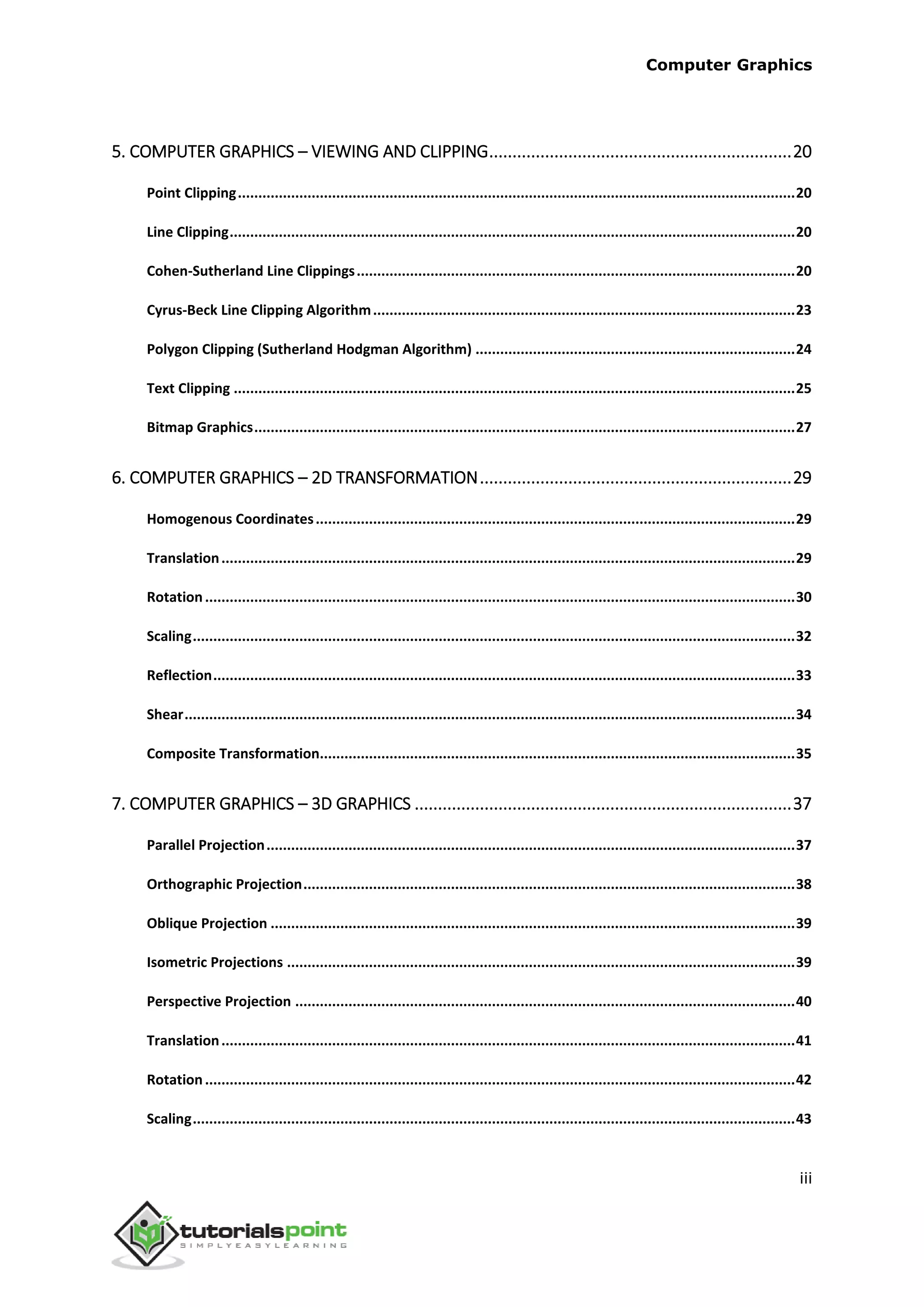 Computer Graphics Tutorial Pdf