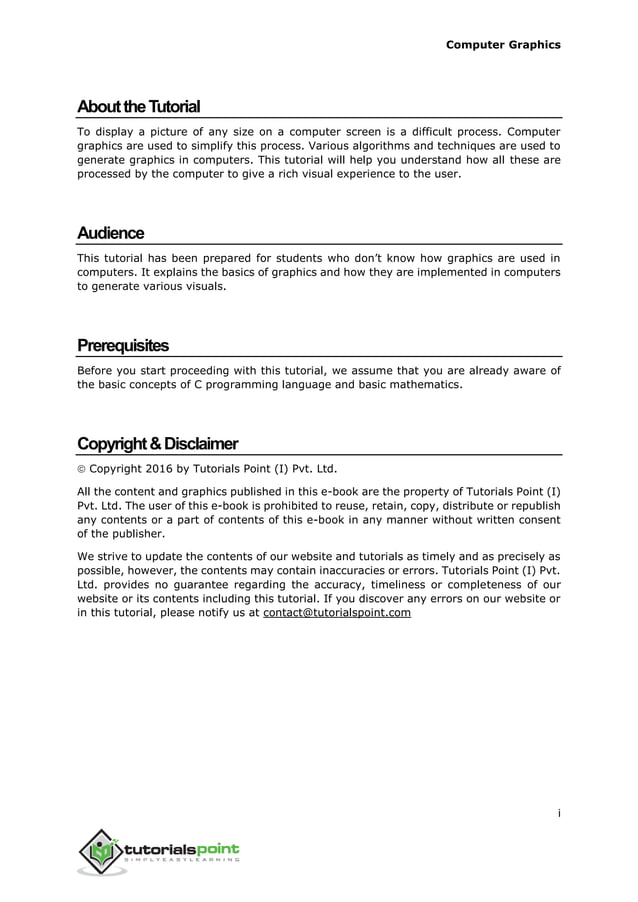 Computer graphics tutorial | PDF