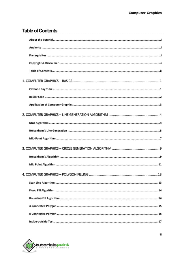 Computer Graphics Tutorial Pdf