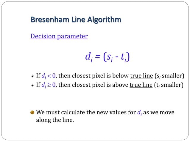 Computer Graphics - Bresenham's line drawing algorithm & Mid Point ...