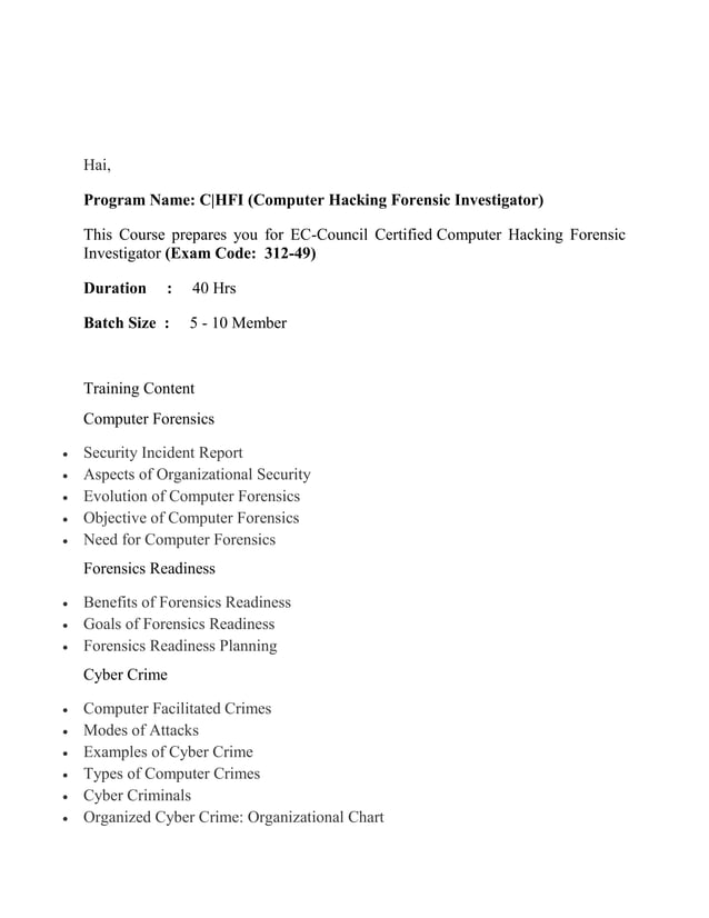 Computer hacking forensic investigator | PDF