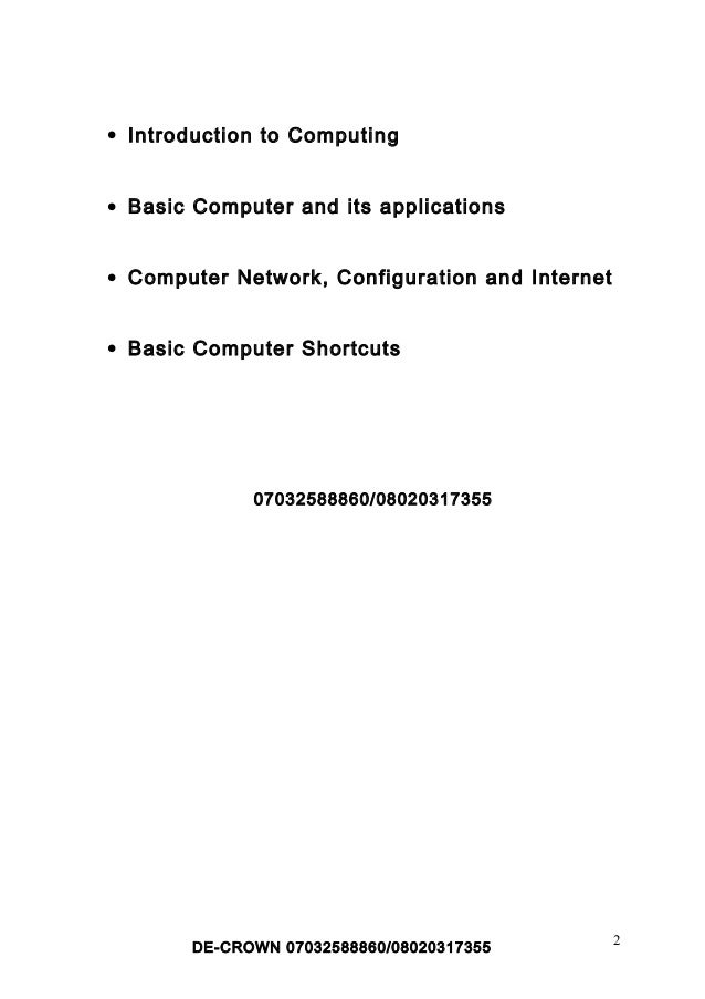 Computer handout