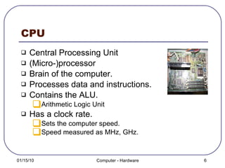 Computer Hardware | PPT