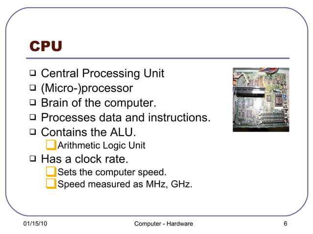 Computer Hardware | PPT