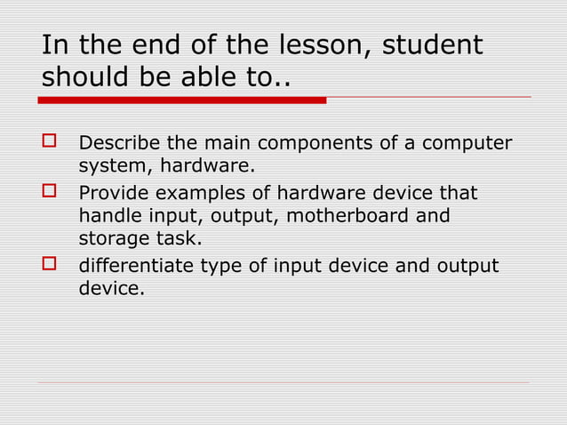 Chapter 2: Computer Hardware (Revision) | PPT