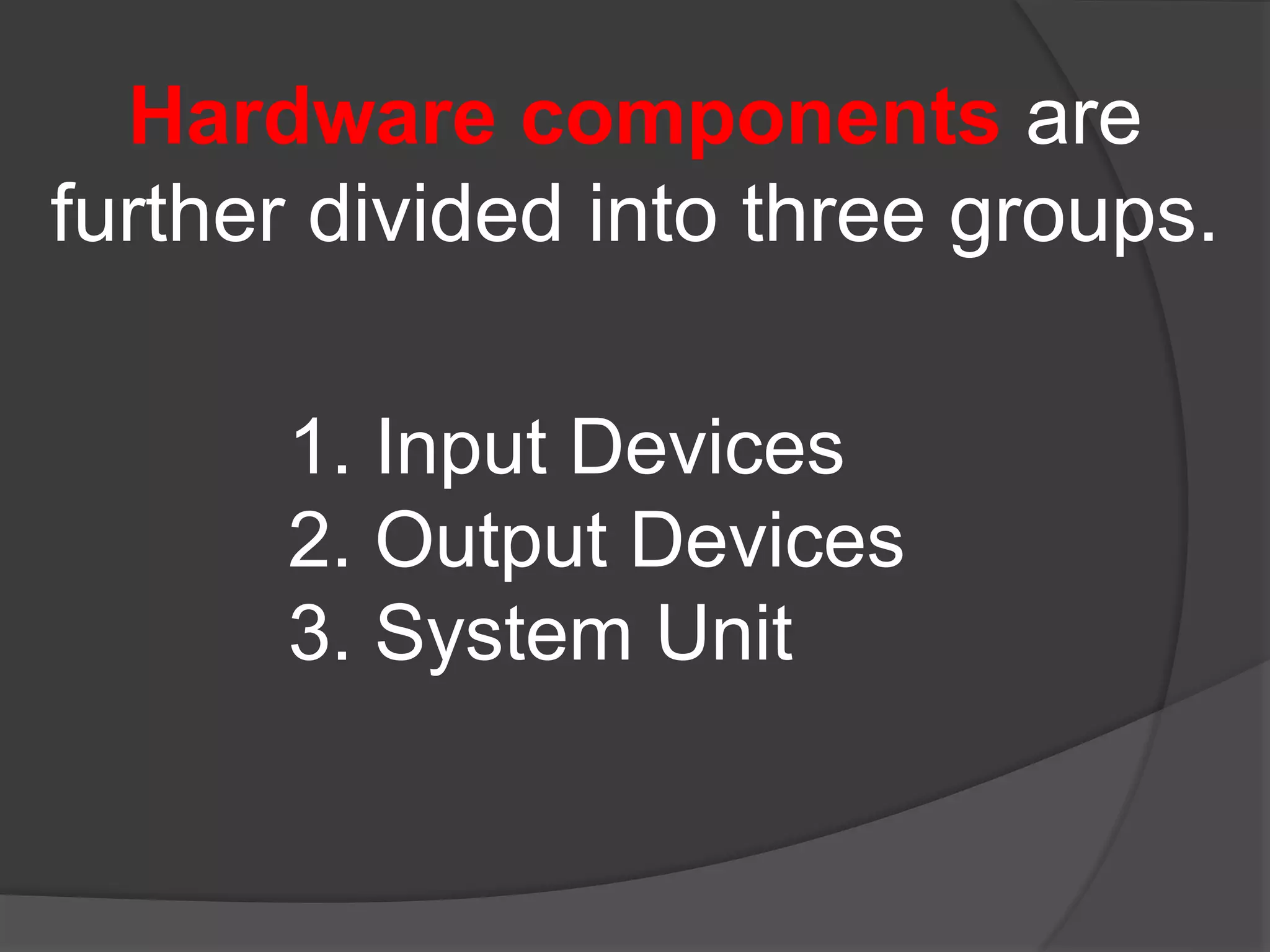 Computer hardware presentation | PPTX