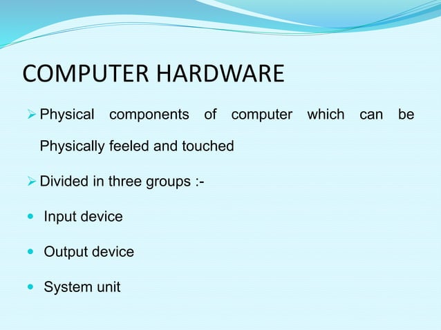 Computer Hardware Pptx Computer Peripherals Computing