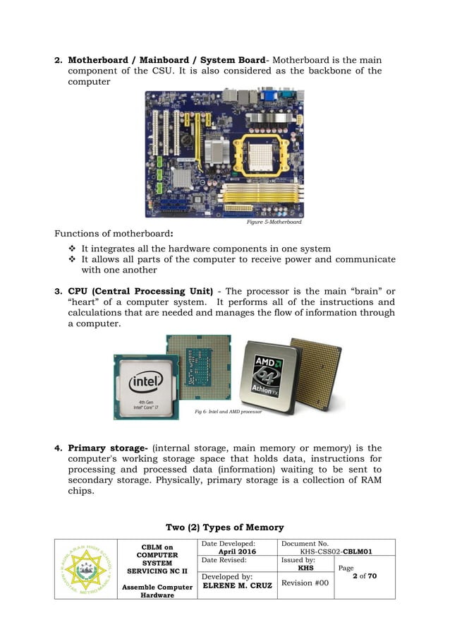 COMPUTER HARDWARE.pdf | Data Storage and Warehousing | Computing