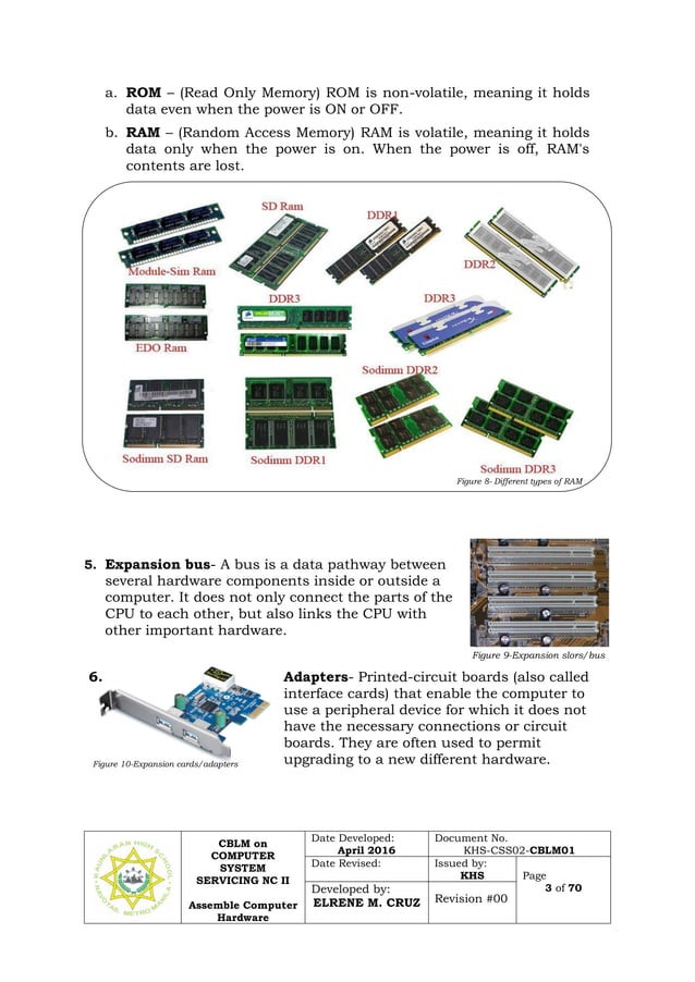 COMPUTER HARDWARE.pdf | Data Storage and Warehousing | Computing