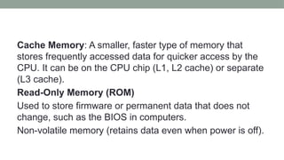 Physical Components of computer,Computer Hardware.pptx