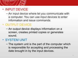 Computer Hardware.pptx Introduction to Computing | PPT