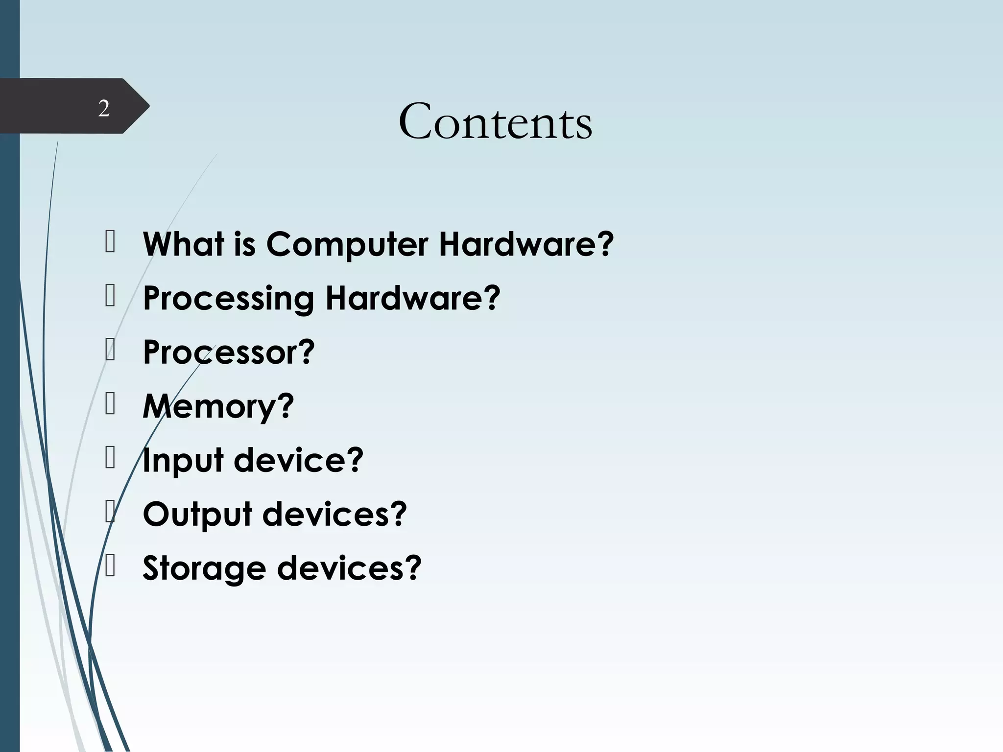 Computer hardware and its components | PPT