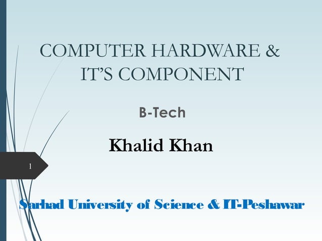 Computer hardware and its components | PPT