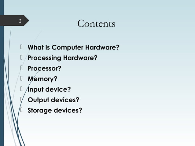 Computer hardware and its components | PPT