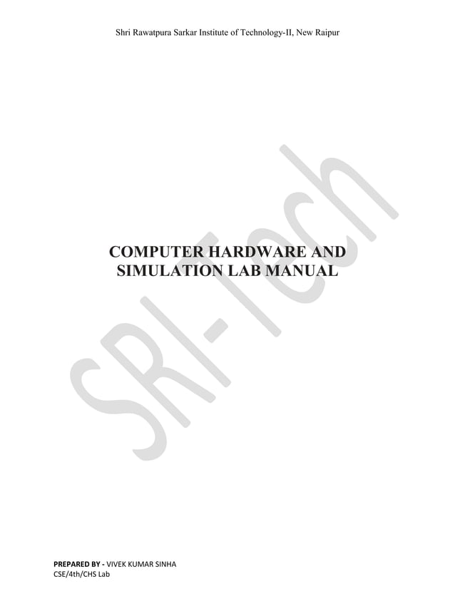 Computer hardware and simulation lab manual | DOC | Computer Peripherals | Computing