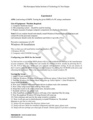 Computer hardware and simulation lab manual | DOC