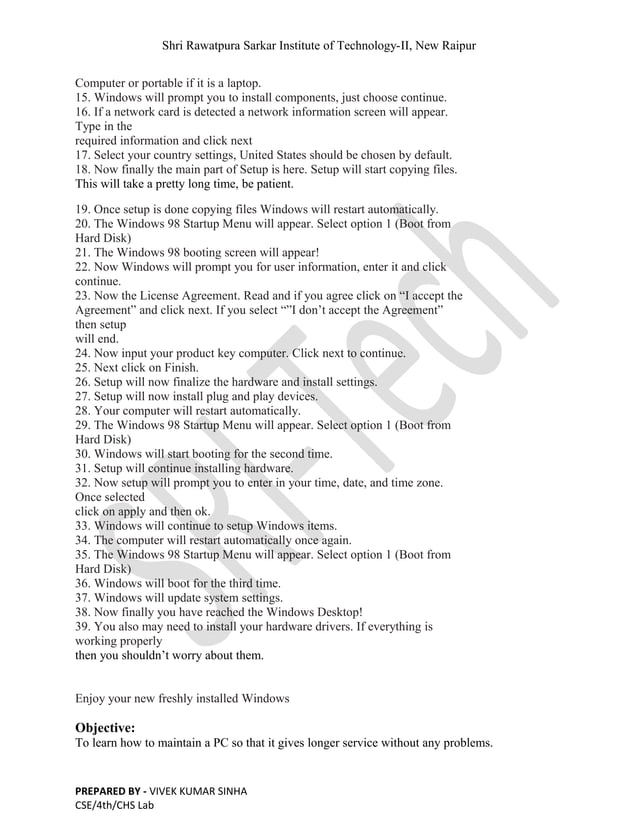 Computer Hardware And Simulation Lab Manual Doc Computer Peripherals Computing