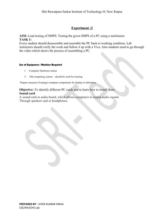 Computer hardware and simulation lab manual | DOC