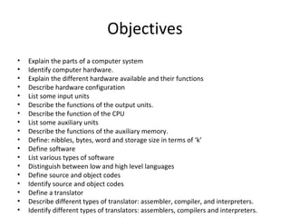 Computer Hardware and Software Elements | PPT