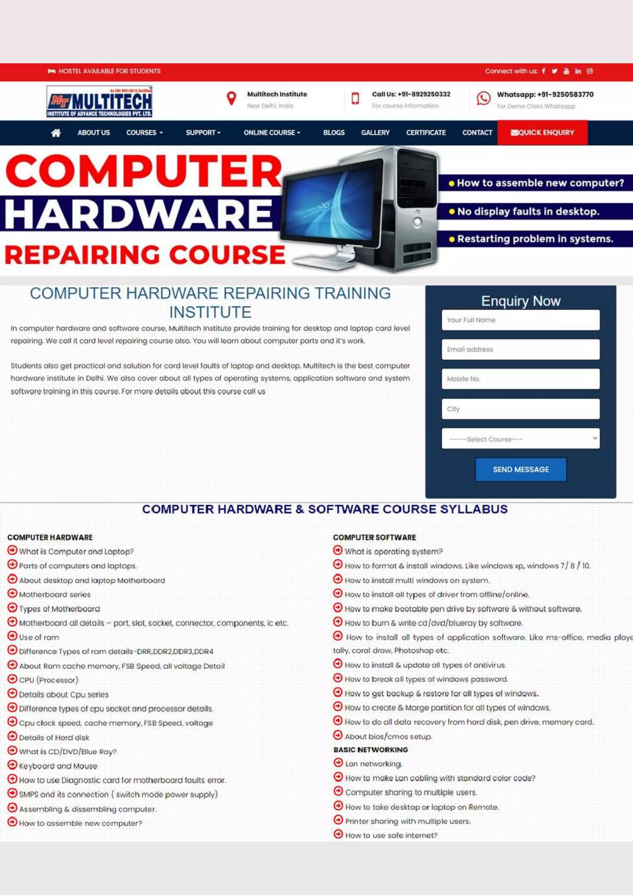 COMPUTER HARDWARE AND SOFTWARE REPAIRING COURSE IN TILAK NAGAR DELHI.pptx