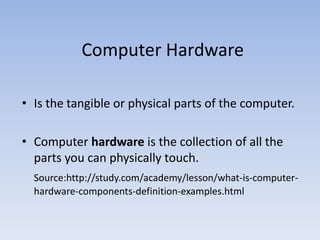 Computer hardware basics | PPT