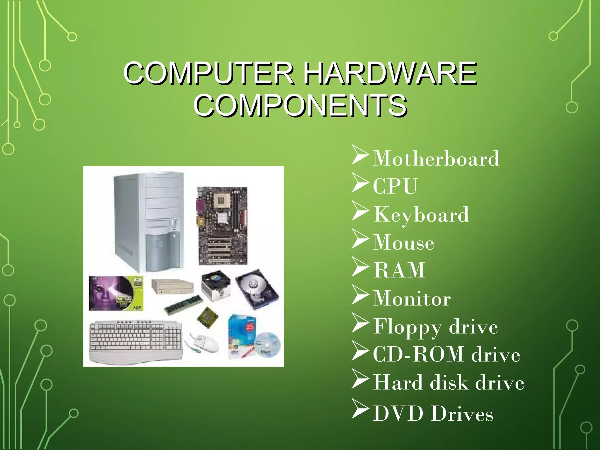 Computer hardware component Created by king parmeshwar pawar | PPT