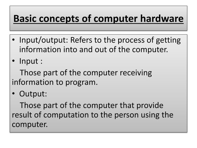 Computer hardware intro | PPTX