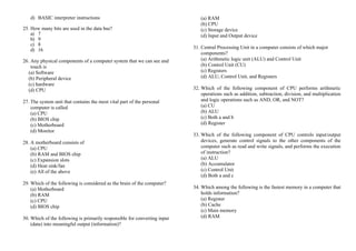 Computer hardware mcq.docx needed for student | PPT