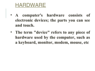 Computer hardware ppt1 | PPT | Computing | Technology & Computing