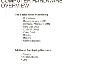 Computer hardware ppt1 | PPT | Computing | Technology & Computing