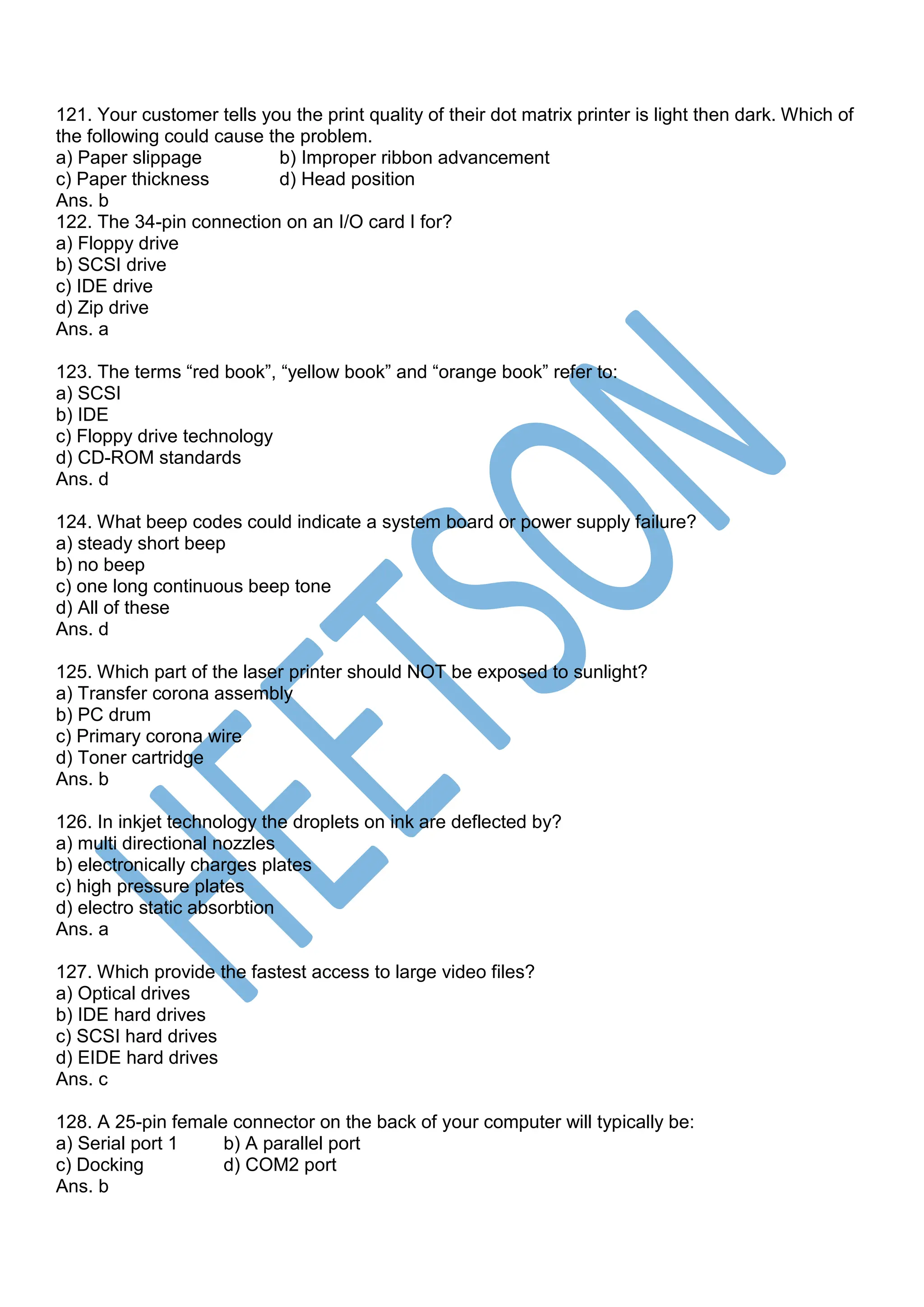 Computer Hardware MCQ Basic to Advanced Question | PDF