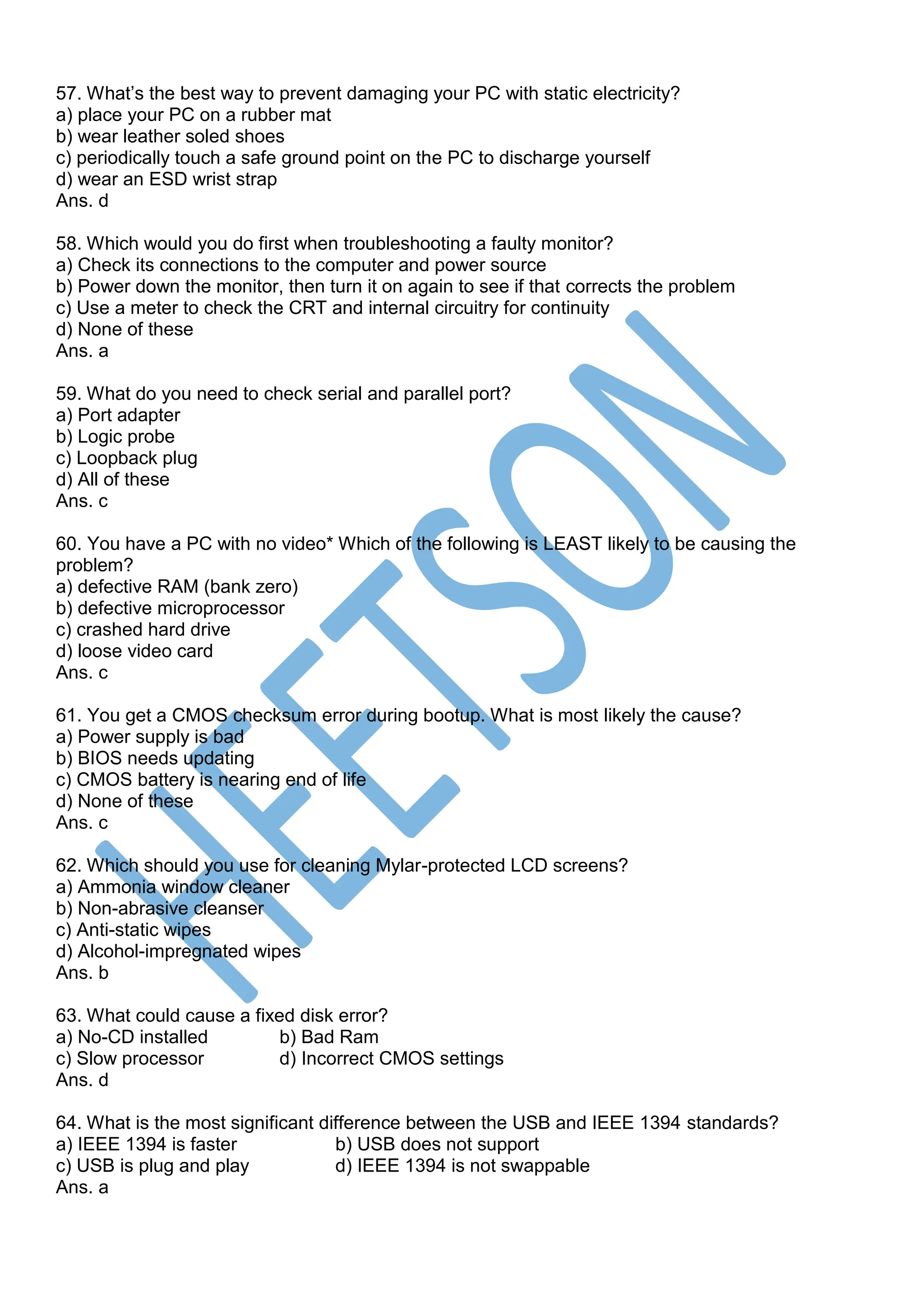 Computer Hardware MCQ Basic to Advanced Question | PDF