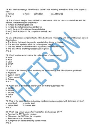 Computer Hardware MCQ Basic to Advanced Question | PDF