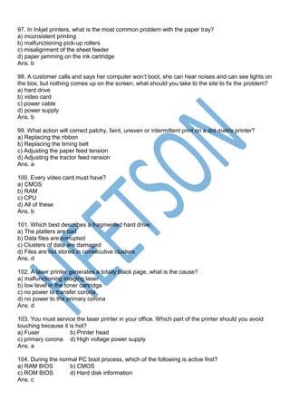 Computer Hardware MCQ Basic to Advanced Question | PDF