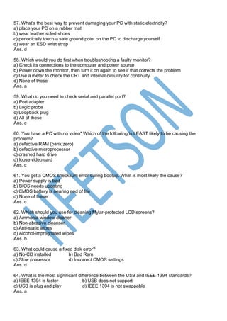 Computer Hardware MCQ Basic to Advanced Question | PDF