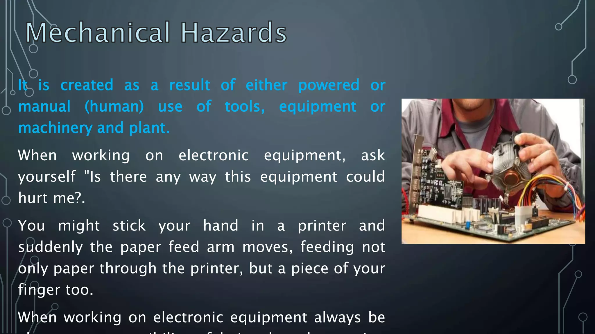 Computer hardware servicing practice occupational health and safety ...