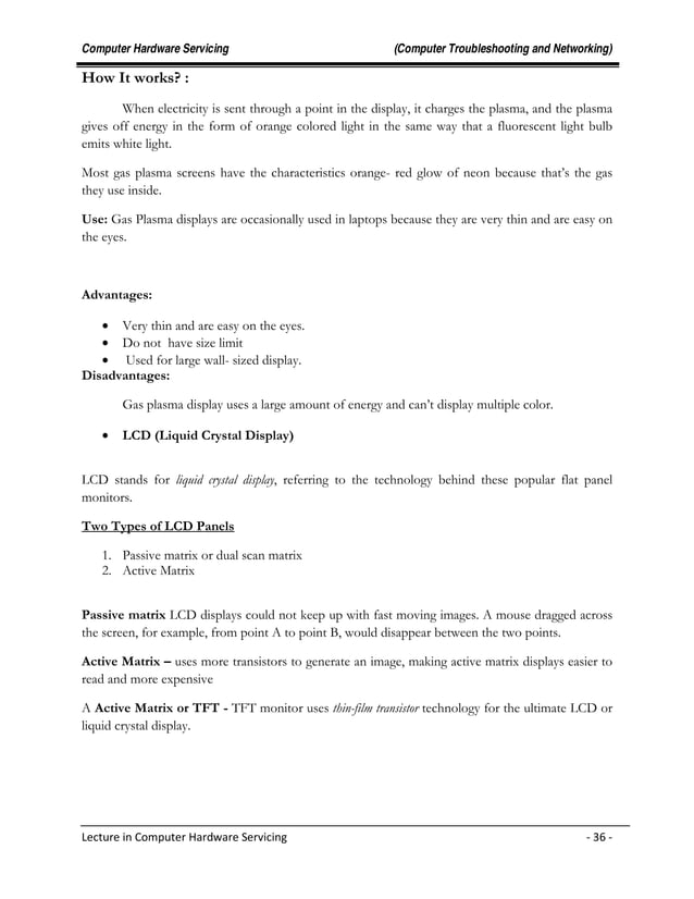 Computer hardware servicing nc ii module | PDF