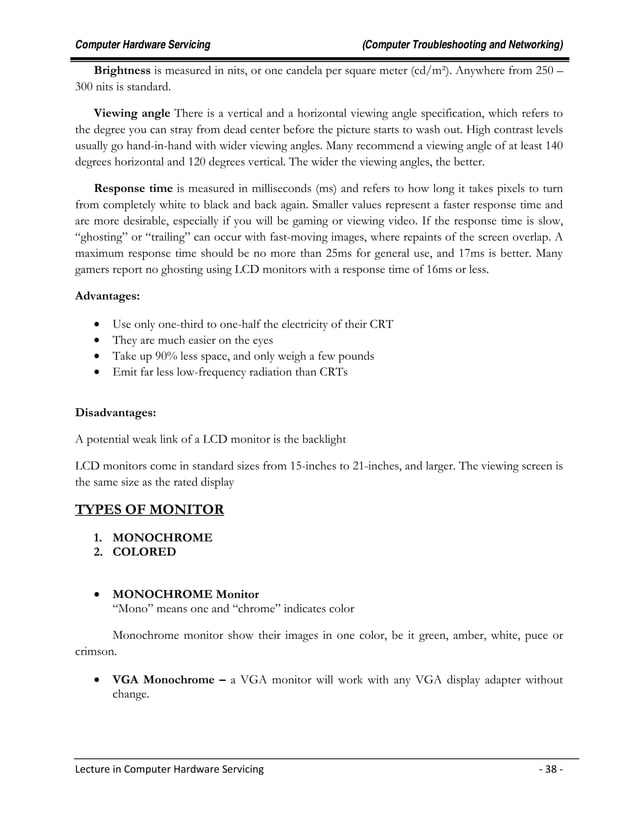 Computer hardware servicing nc ii module | PDF
