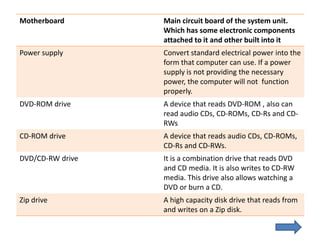Computer hardware ( system unit) | PPTX