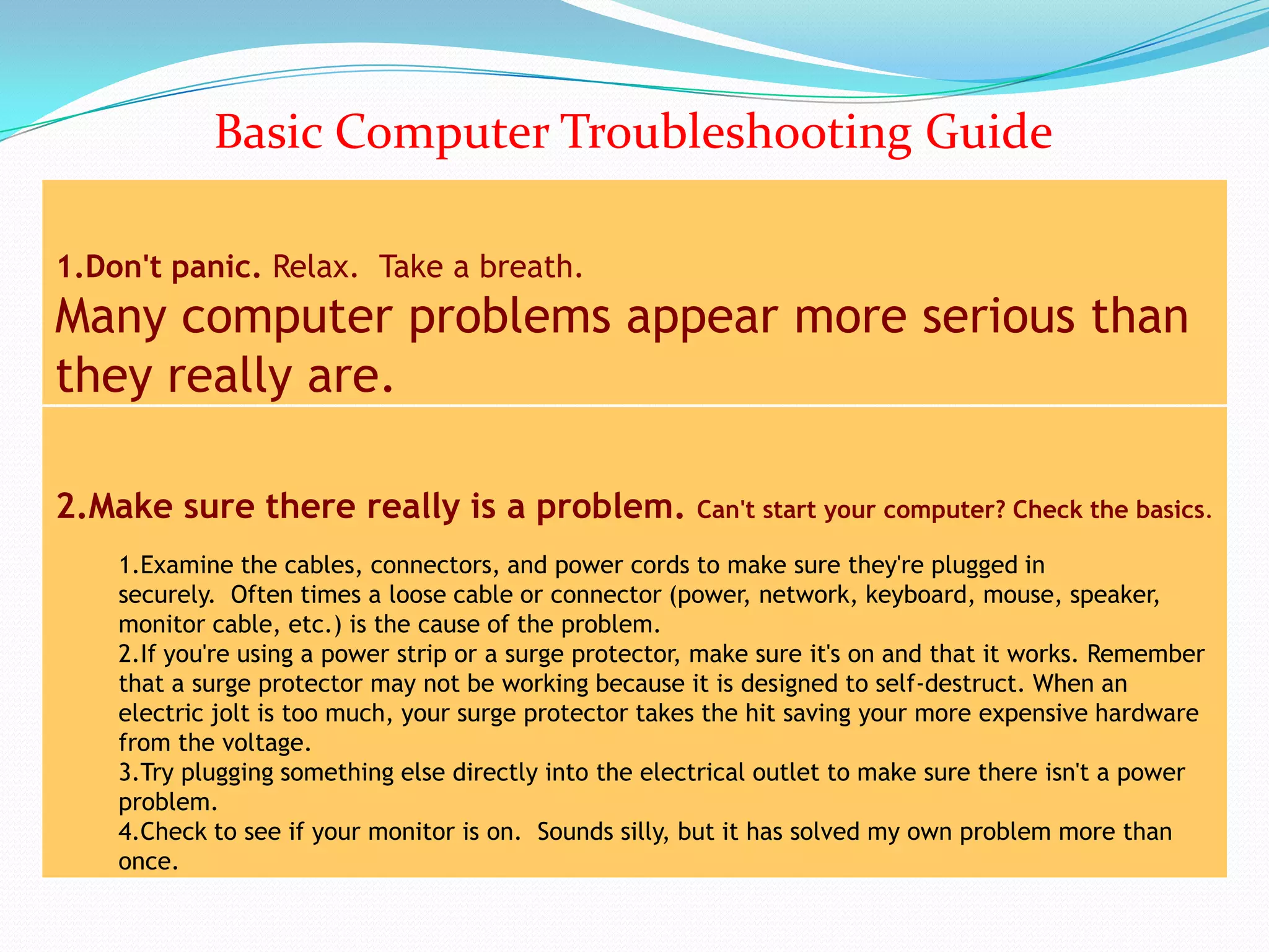 Computer Hardware Troubleshooting Ppt