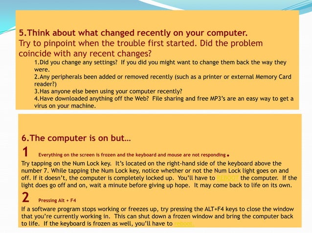 Computer hardware troubleshooting | PPTX