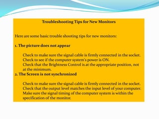Computer hardware troubleshooting | PPTX
