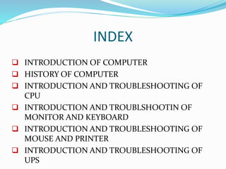 Computer hardware troubleshooting | PPTX