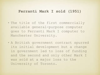 Computer history | PPTX | Computing | Technology & Computing